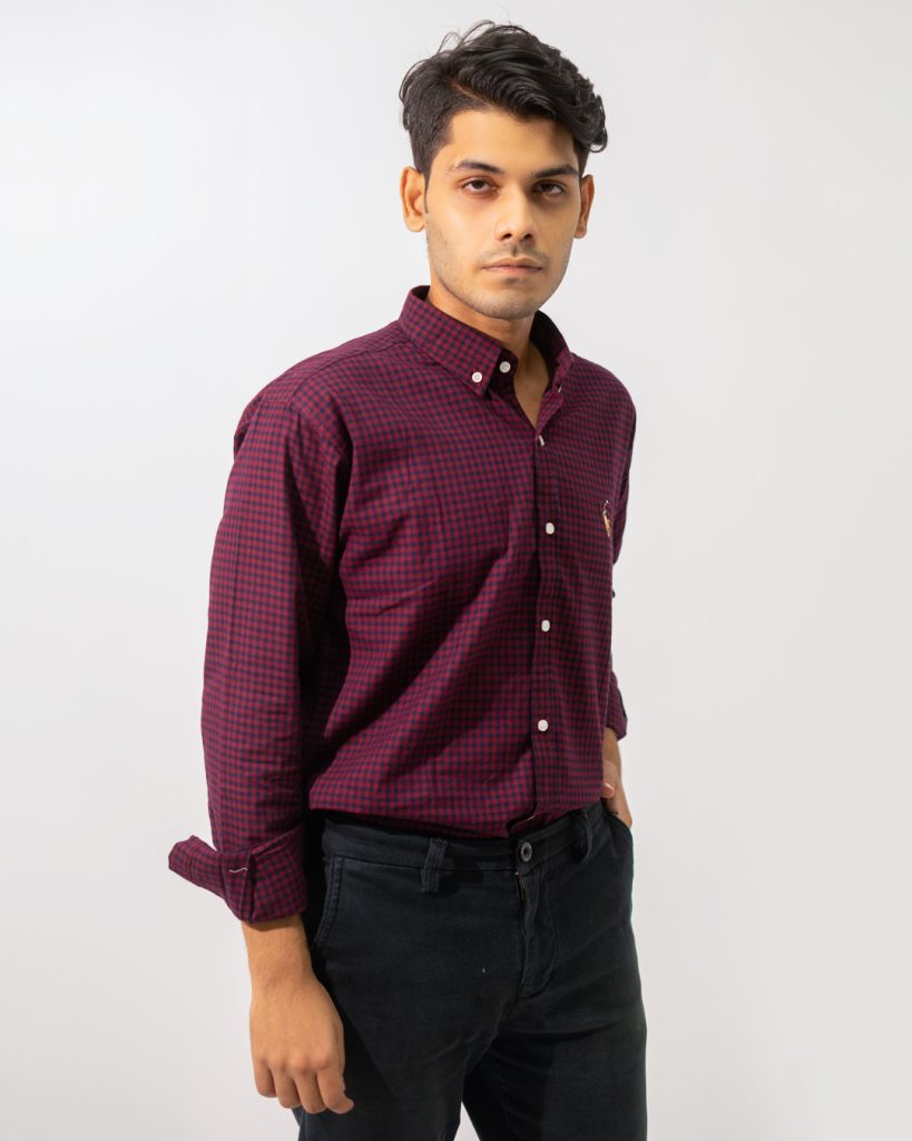 Maroon Check Polo Shirt - Fashion at your Fingertips!