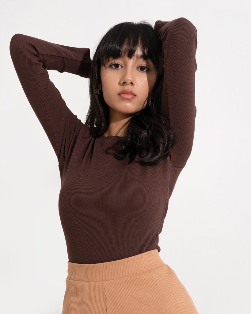 Brown Ribbed Bodysuit - FashionHQ