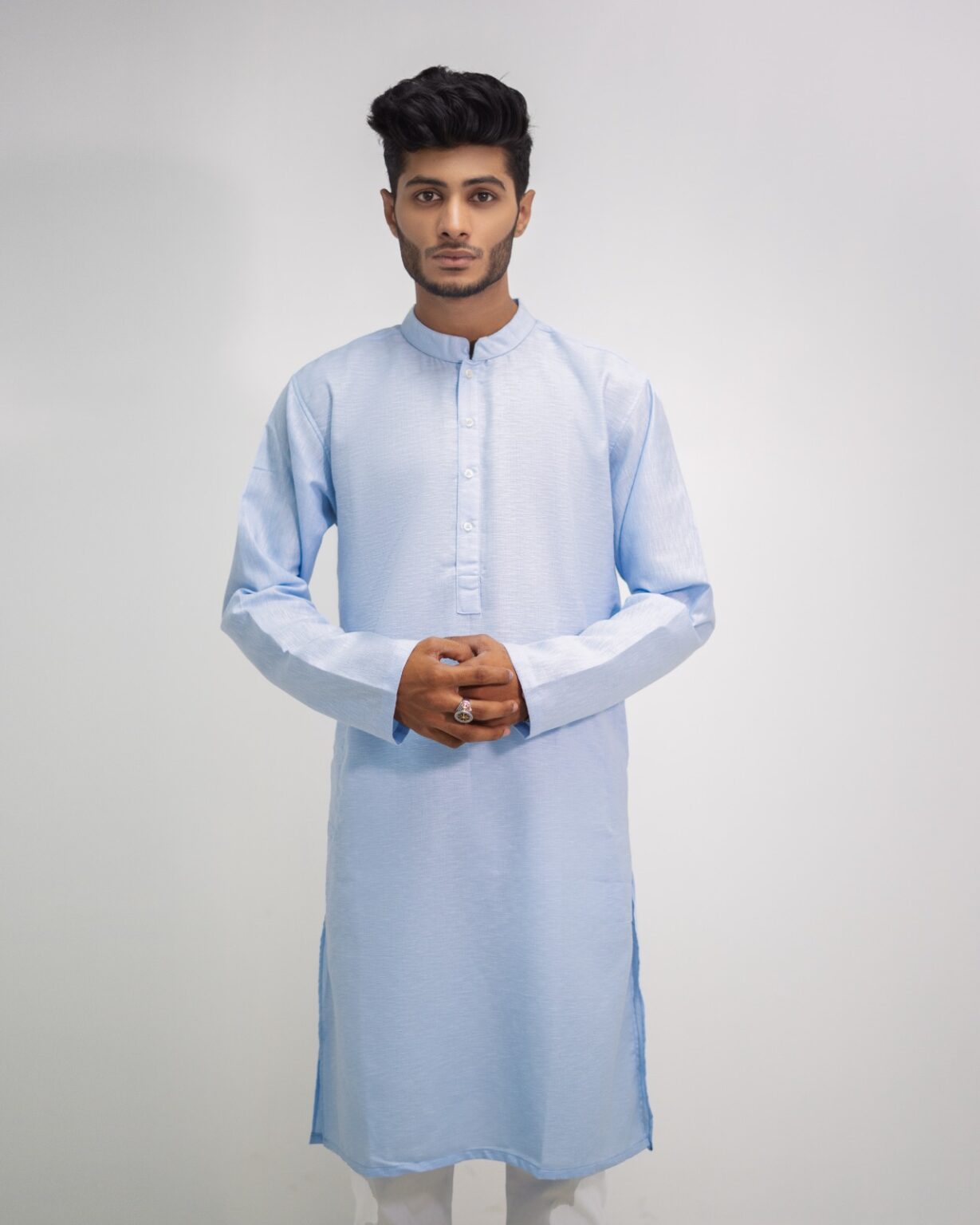 Sky Blue Solid Panjabi - Fashion at your Fingertips!